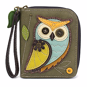 Chala Handbags Owl Generation A Zip-Around Wallet/Wristlet Owl Collectors Owl Lover