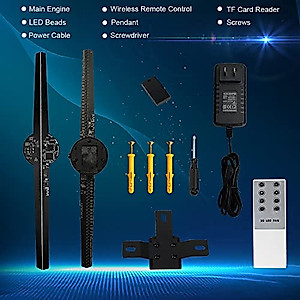 WISVANAI 3D Hologram Fan Projector, WiFi Control Holographic Advertising Display Fan with 384 LED Beads, 16.5inch Bluetooth Speaker Supported Video Projector