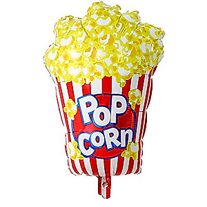 26 x 17 inch Popcorn Party Balloons Movie Popcorn Balloon Foil Party Balloon mylar balloon Movie Night Themed Party Decoration Balloons,10 pcs
