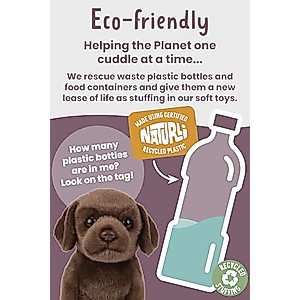 Living Nature Chocolate Labrador Puppy Stuffed Animal | Fluffy Dog Animal | Soft Toy Gift for Kids | 6 inches