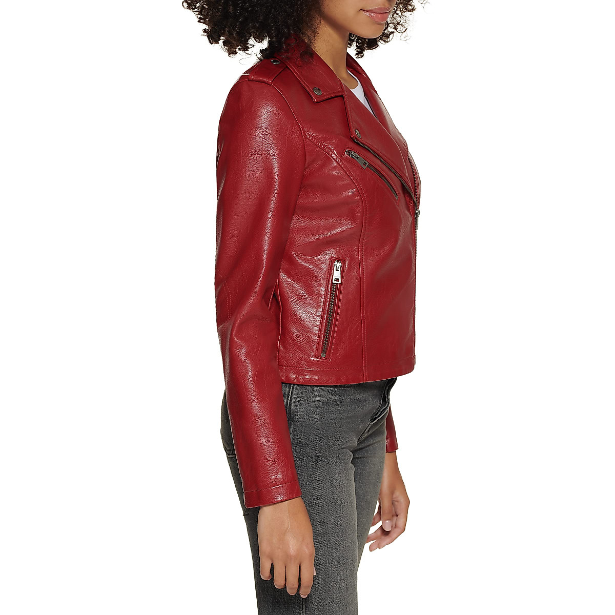 Levi's Women's The Classic Faux Leather Moto Jacket (Regular & Plus Size), Deep Cherry Red, X-Small
