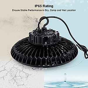 BBESTLED 300W High Bay LED Light UFO Lighting 41,000lm Output IP65 Waterproof Dimmable UL & DLC Listed for Retrofitting Warehouse Factory Commercial Applications AC100-277V