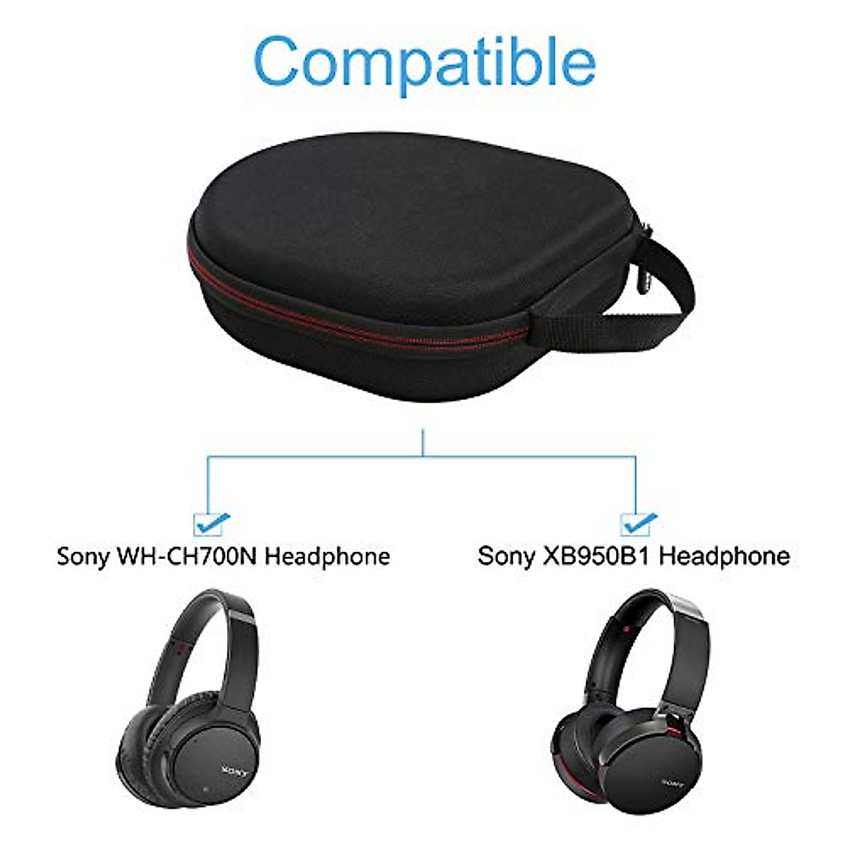 LTGEM Headphones Case for Sony WH-CH720N/WH-CH710N & Sony XB950B1 Extra Bass Wireless Headphones (Only Sale Case!)