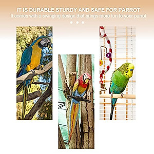 PATKAW Parakeet Toys Parakeet Toys Parrot Toys of 2 Bird Swing Toys Parrot Swing Toys Bird Perch Stand Bird Chewing Toys Wooden Parrot Chewing Parakeet Toys Parrot Toys Parrot Toys