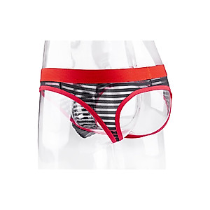 Evankin Men Jockstraps Cotton Mesh Breathable Men Underwear Briefs Thongs Gay Underwear(203-Black,M)