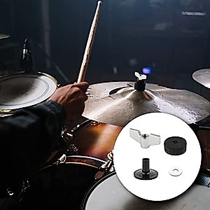 12pcs Cymbal Replacement Accessories, Drum Accessories Black Cymbal Sleeve and Felt with Base Wing Nuts Cymbal Felts Hi-Hat Clutch Felt Cymbal Washer