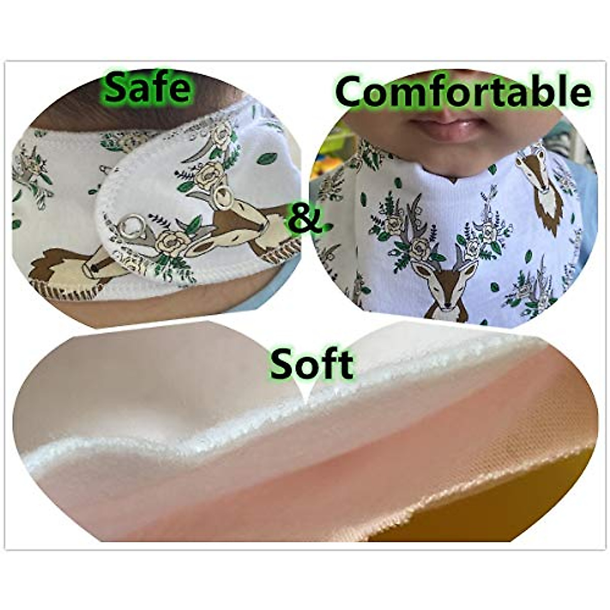 7 Pack Absorbent Soft Baby Bibs for Drooling Teething