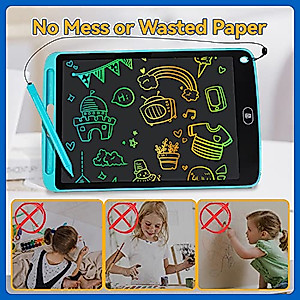 Toys for Girls Boys 10.5 Inch LCD Writing Tablet 2 Packs Drawing Pad, Colorful Screen Doodle Board for Preschool Kids, Travel Gifts Girl Boy Learning Toys for Age 3 4 5 5+ 6-8 8-10 Toddler
