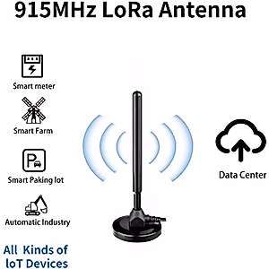 Waterproof Replacement 5.8dBi Strengthen Magnet Base Pure Copper 915MHZ LoRa Gateway Antenna with 3M/10FT Cable for Helium Hotspot RAK Nebra Bobcat 300 SenseCAP M1 Hotspot HNT Finestra Miner, Eifagur