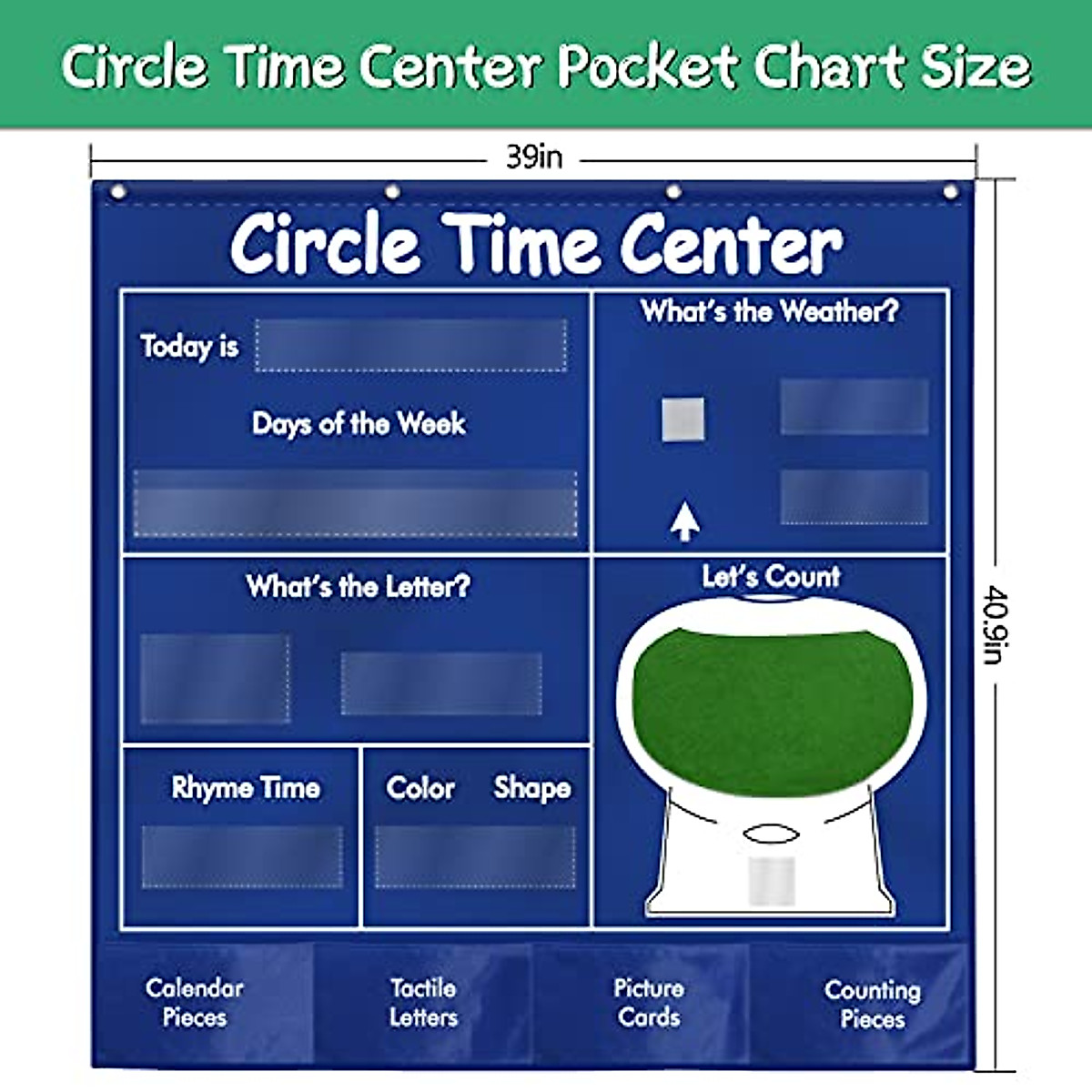 Circle Time Classroom Pocket Chart: Calendar, Weather, Skills