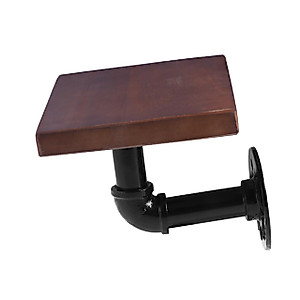 LIFKOME 3pcs Industrial Floating Wall Shelves Wall Mounted Shelves Floating Shelves Wall Mounted Floating Wood Shelves Wall Hanging Wall Mounted Plant Holder Shelf Metal Wooden Iron Tube