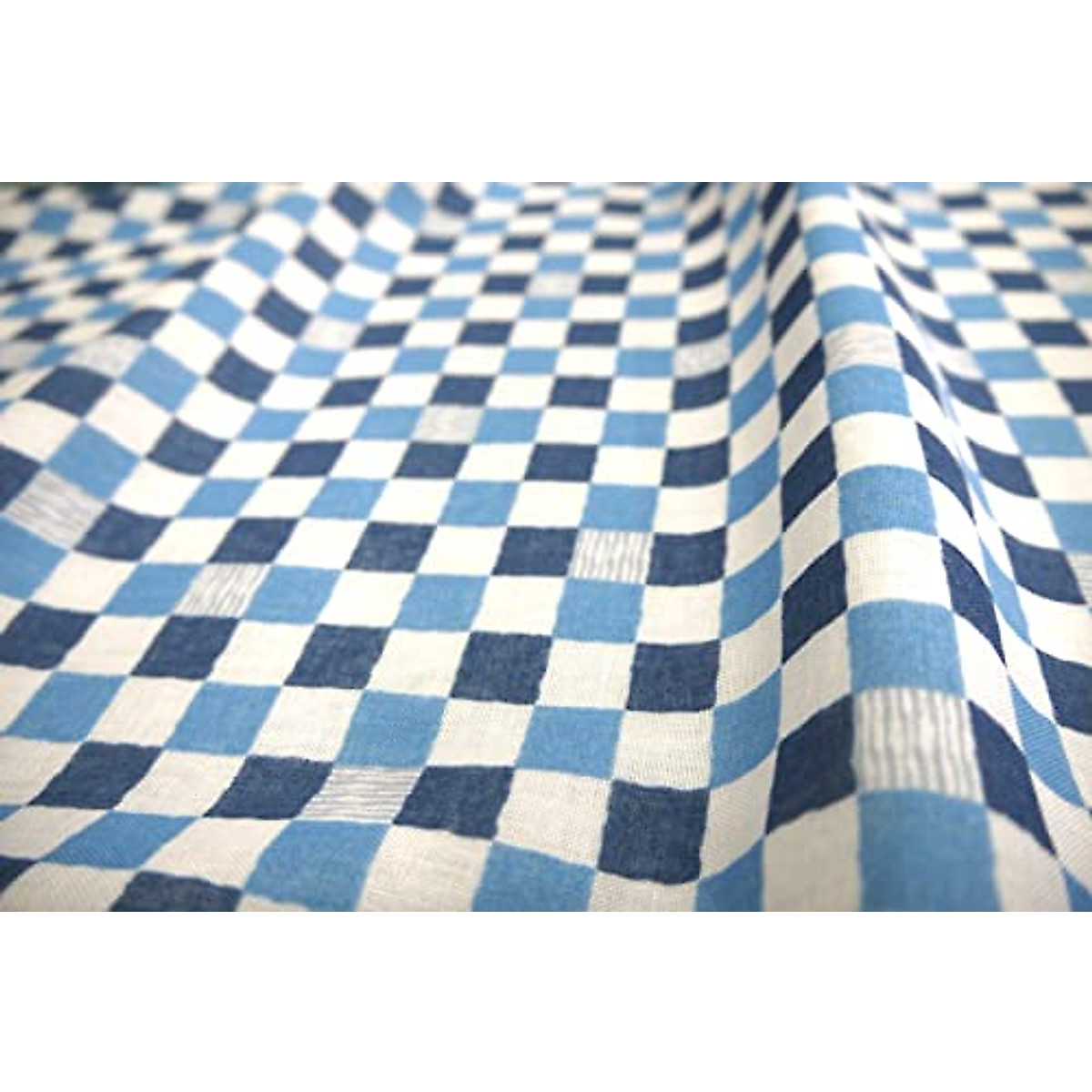 MIKURA Double Gauze Tenugui, Japanese Towel, Ichimatsu (Blue)