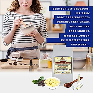 ANCIENT HEALTH REMEDIES Organic Unrefined Raw NATURAL COCOA (CACAO) BUTTER BLOCKS Bulk Size Rich Chocolate Aroma For Lip Balms Stretch Marks DIY Base for Body Butter (2Lb)