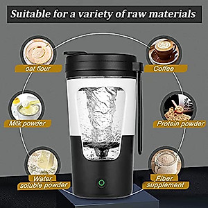 HUIKE Electric Protein Shaker Bottle, Made with Tritan - BPA Free - 16 oz Portable Mixer Cup/USB Rechargeable Shaker Cups for Protein, Coffee, Shakes