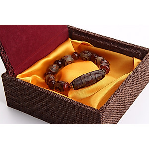 BOYULL Feng Shui Tibetan Dzi Bead Protective Amulet Bracelet, Attract Wealth and Good Luck, Deluxe Gift Box Included
