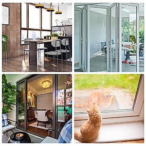 HTVRONT Window Screen Replacement and Screen Repair Kit for Windows or Doors, 48"*118" Window Screen Roll with Rolling Tool/Hook/Spline, Screen Door Repair Kit-Black