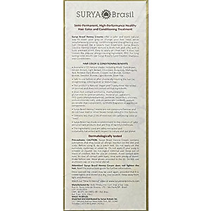 Surya Brasil - Henna Cream, Semi-Permanent Golden Brown Hair Color Treatment for Gray Coverage, Deep Conditioning Hair Dye, 2.37 oz / 70 ml