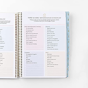 PPP 2023 Home Planner (Blue Leaf) | Work from Home Planner w/Stickers | Daily Checklist | Monthly Budget Worksheet | Monthly Calendar Layout | Vacation Checklist | Coil Binding | Poly Laminated Cover