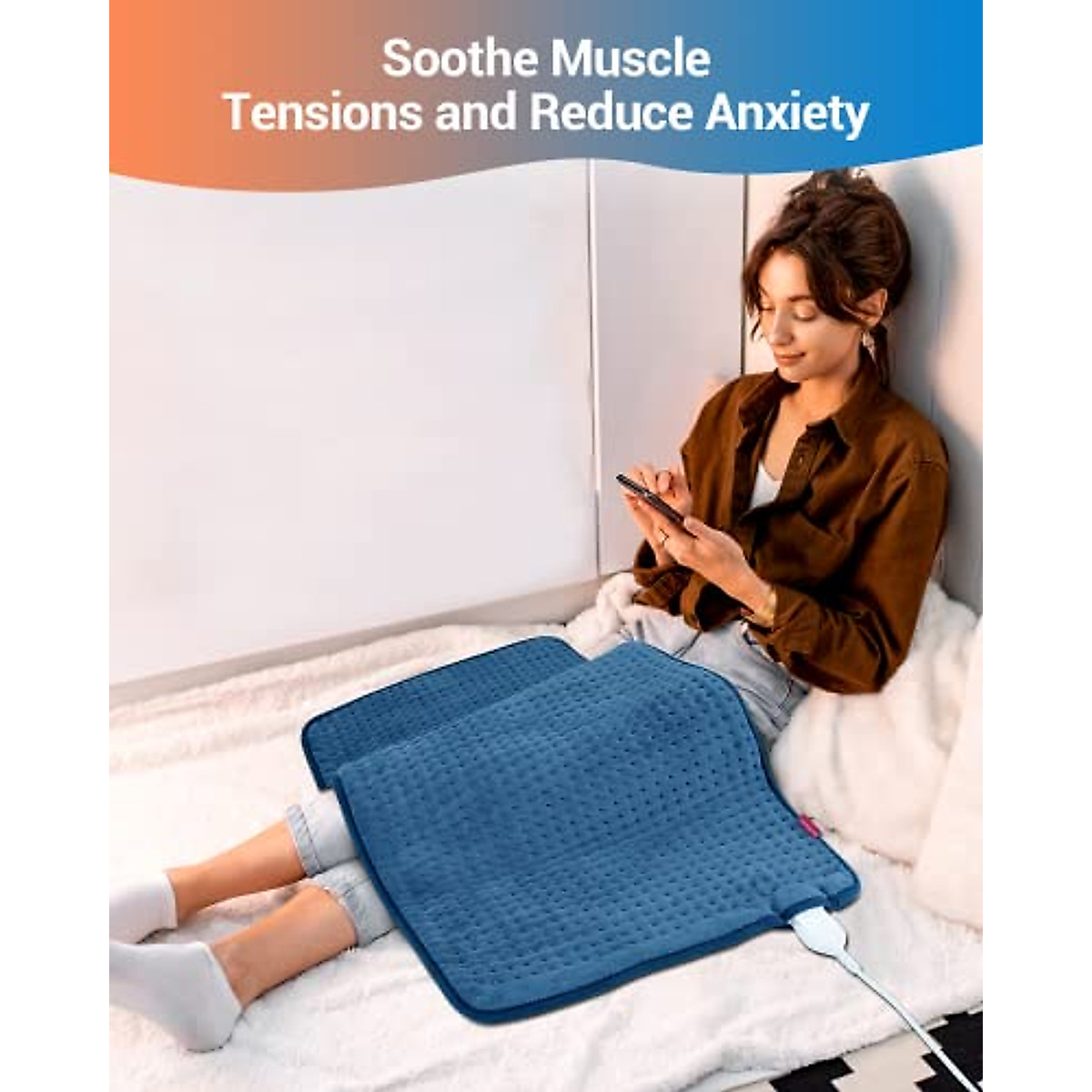Comfytemp Heating Pad for Back Pain Relief - Extra Large Heating Pads with Auto Shut Off, XL Heating Pad 17''x 33'', Electric Fast Heat Pad for Neck/Shoulder/Full Body, 3 Heat Settings