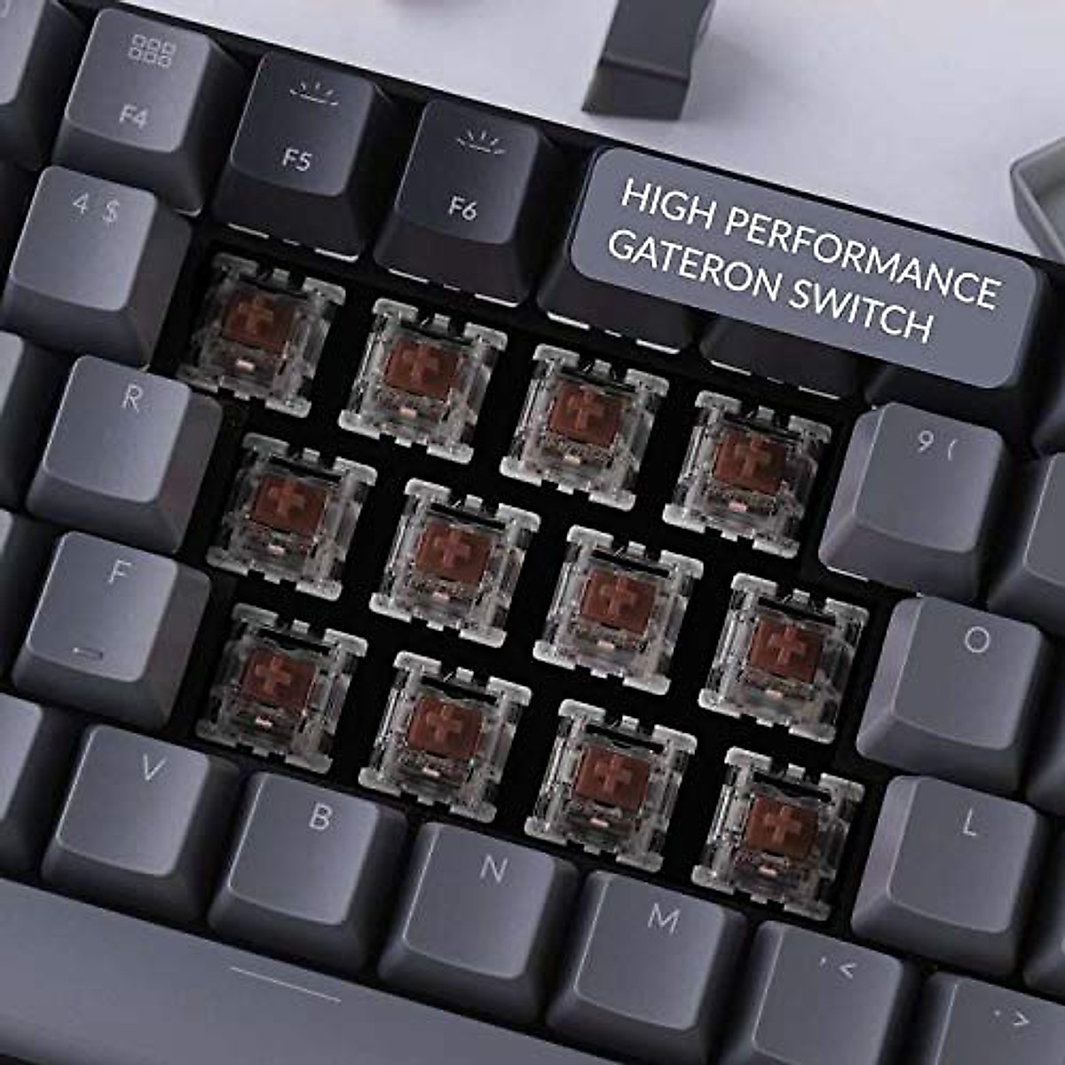 Keychron K4 96% Layout 100 Keys Wireless Bluetooth 5.1/Wired USB Mechanical Gaming Keyboard with Gateron G Pro Brown Switch RGB Backlight N-Key Rollover for Mac Windows PC-Version 2