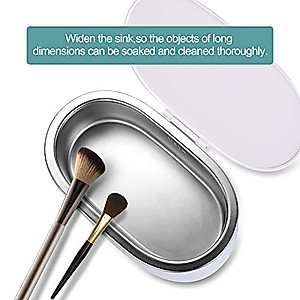 BlumWay Ultrasonic Jewelry Cleaner, Portable Ultrasonic Cleaner Machine, Mini Sonic Cleaner forJewelry,Glasses,Rings,Gold,Silver,Diamond,Coin,Watch,Denture,500ML SUS Tank(White)