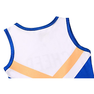 Gigoitly Cheerleader Costume for Girls Blue Cheerleading Outfit for Kids Cheer Up Party Halloween Cosplay Birthday Gifts