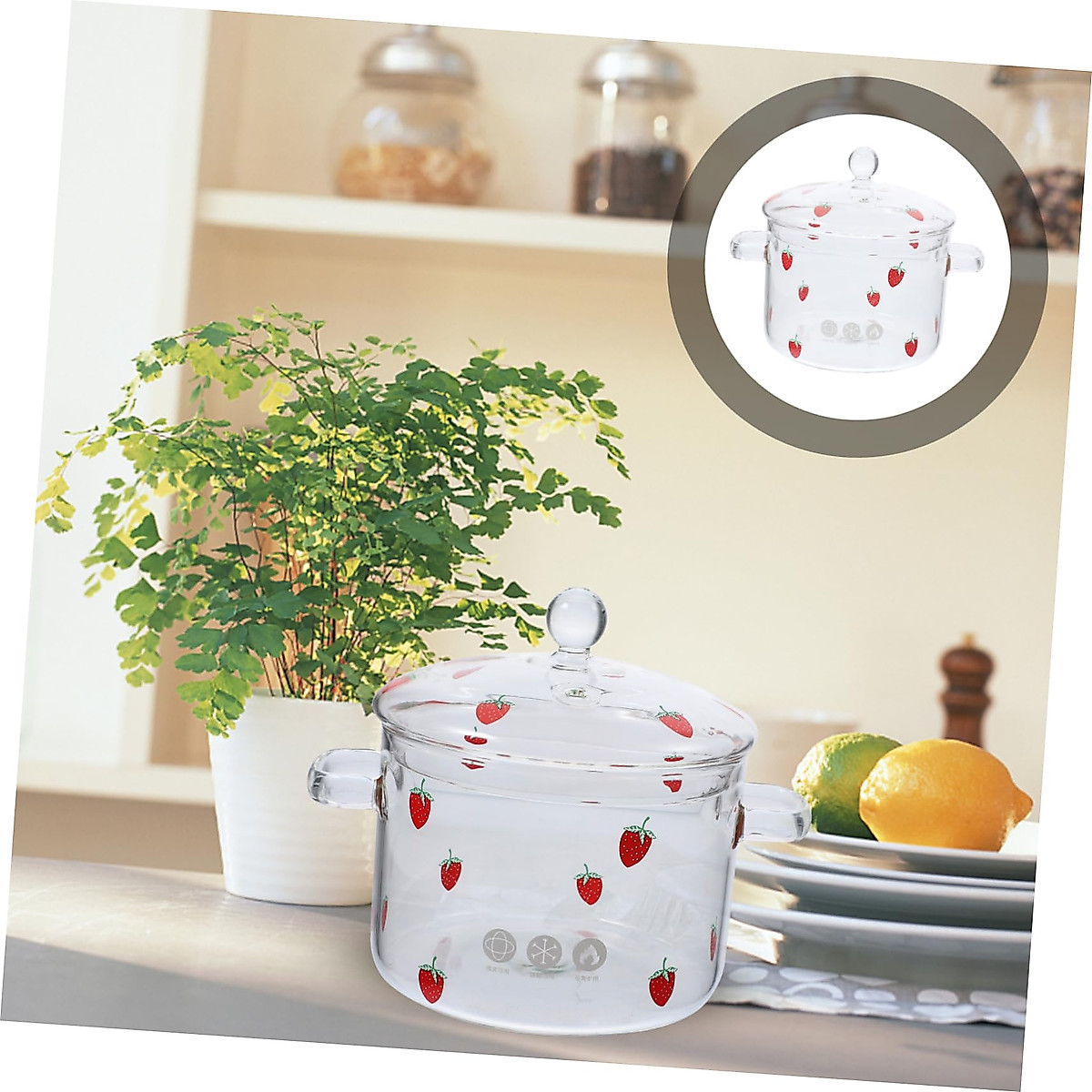 PRETYZOOM Soup Pot Stew Pots with Lids Sauce Pot with Lid Simmer Pot Sauce Pan with Lid Stew Pot - Stockpot with Lid Clear Pans with Lids Saucepan with Lid Stove Glass Household