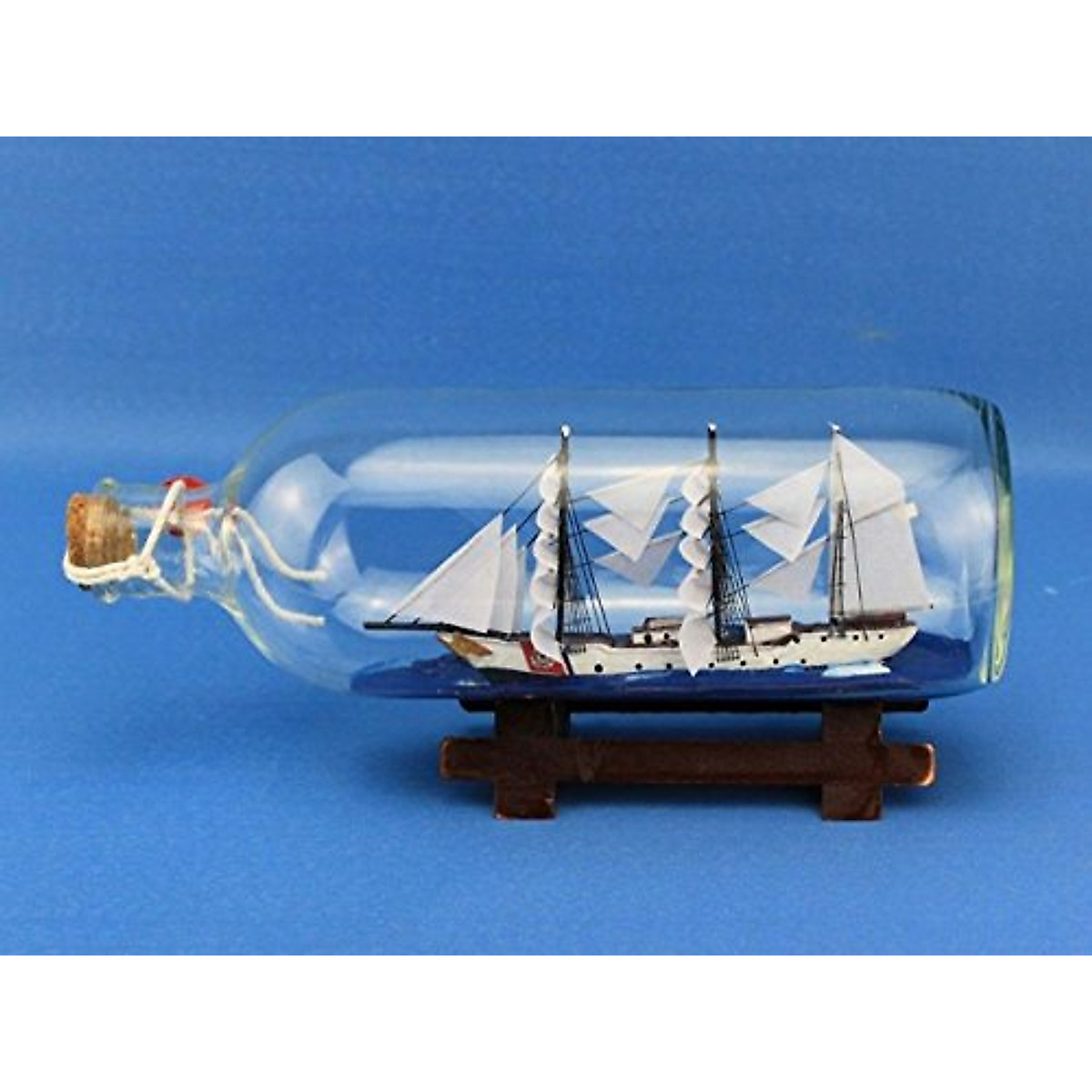 Hampton Nautical United States Coast Guard USCG Eagle Model Ship in A Glass Bottle, 9" , White,96 months to 600 months