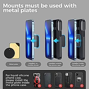 ADIUPUL Phone Holder for Car Metal [2022 Update] Magnetic Car Mount Built-in 8X Magnet Dashboard Car Mount Easy Install Super Sticky Compatible with iPhone 13 12 11,Galaxy S20 and All Phone Black