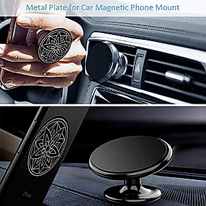 Metal Plate for Phone Car Magnetic Mount 6 Pack,Magnet Holder Disc Replacement Case Sticker with 3M Adhesive for iPhone Magnets Cradle-less Mounts Cell Phone Mini Tablet GPS Stand 2 Rectangle 4 Circle