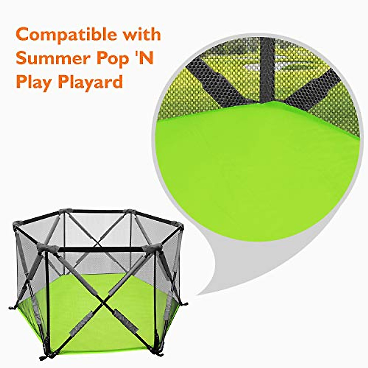 Hoybell Playpen Mattress, Compatible with Summer Pop 'N Play Playard, Self Inflatable Comfortable with Carry Case - Green