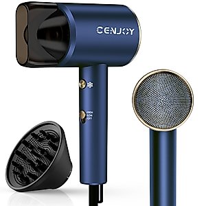 CENJOY Hair Dryer - 1875W Negative Ion Hairdryer with Diffuser, 2 Heating/2 Speed/Cool Setting, Lightweight, Compact, Portable, Quiet for Home, Travel