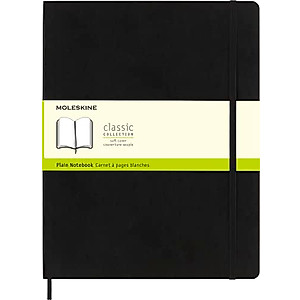 Moleskine Classic Notebook, Soft Cover, XXL (8.5" x 11") Plain/Blank, Black, 192 Pages