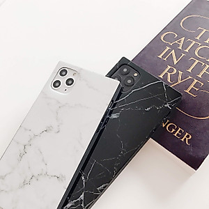 Cocomii Square Case Compatible with iPhone 11 Pro Max - Luxury, Slim, Glossy, Natural Patterns, Timeless Marble, Easy to Hold, Anti-Scratch, Shockproof (Black)