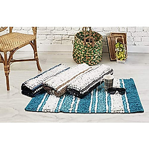 Chenille Bath Rugs Extra Soft and Absorbent, Bath Rugs for Tub Bathroom Shower Mat,Machine-Washable Durable Thick Area Rugs 20" x 32" Charcoal,Unique For Bedroom, Living Room, Kitchen,Nursery and more