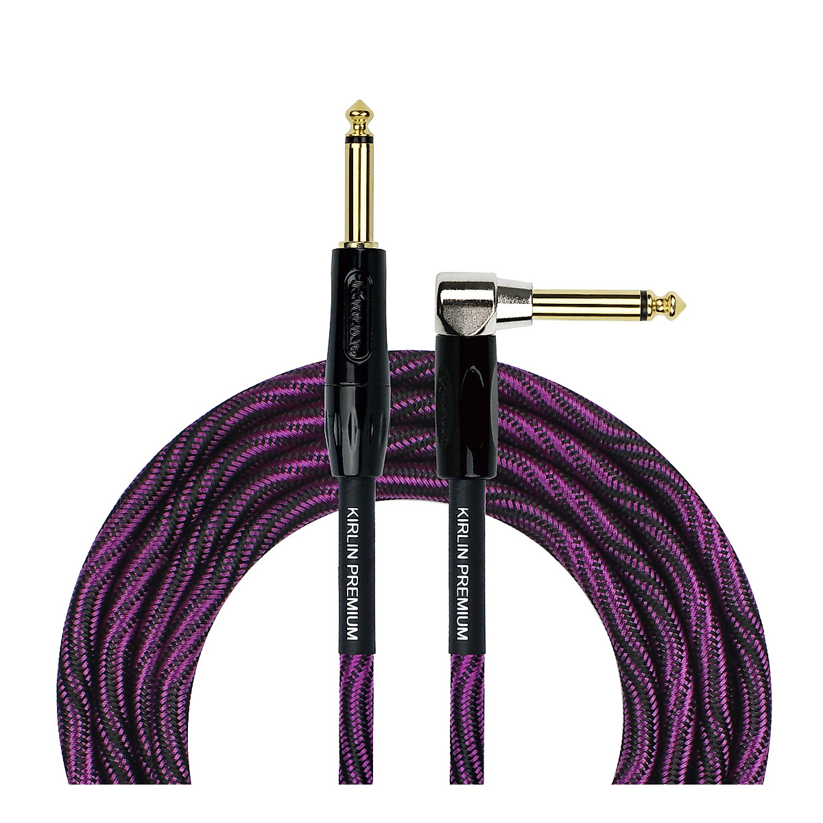 KIRLIN Cable IWB Instrument Cable, 1/4-Inch Right Angle to Straight, Black Purple Wave, 20FT (IWB-202 BFGL-20/WBP)