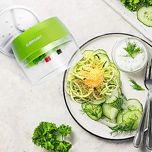 Handheld Spiralizer Vegetable Slicer, 4 in 1 Heavy Duty Veggie Spiral Cutter - Zoodle Pasta Spaghetti Maker