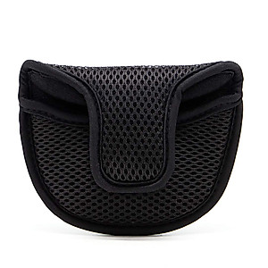 barudan golf Mesh Lightweight Putter Cover Mallet Putter Headcover Club Protector for Odyssey 2ball Scotty Cameron Futura Ping Taylormade 4 Colors Option Black Blue red Grey (Black)