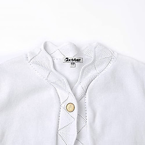 Toddler Girls Cardigan Baby Kids Knit Shrug Sweater Bolero Party Church Clothes,6 9 Months White