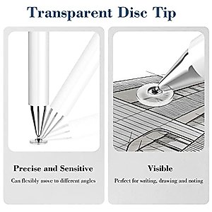 MEKO 2 in 1 Universal Disc Stylus Pens for Apple iPhone/Android/Microsoft/Surface and Other Touch Screens with 6 Replacement Tips - 3 Pack