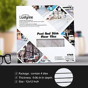 Livelynine Light Gray Peel and Stick Floor Tile Bathroom Peel and Stick Flooring Waterproof Stick on Floor Tiles Kitchen Vinyl Flooring Sheet Sticky Flooring Tiles Linoleum Laminate 12X12 Inch 4-Pack
