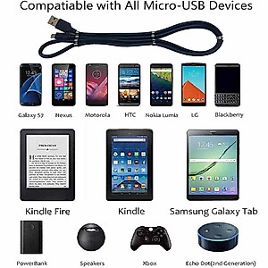 JJKKZVZ 2Pack Upgraded Micro USB 2.0 Magnetic Charging Cable, 3FT Android Charger Cable Data Transfer Cable for All Micro USB Devices