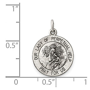 Sterling Silver Antiqued Our Lady of Perpetual Help Medal QQC3513