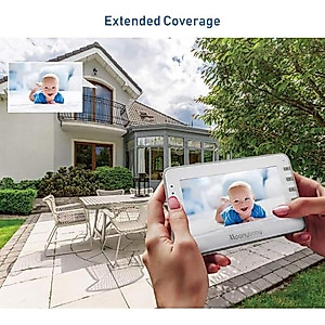 Baby Monitor No WiFi with 2 Cameras, 12hr Long Battery Life, 1000ft Range, 5" HD Display, Auto Night Vision, 2-Way Audio, Lullaby and Noise Activation