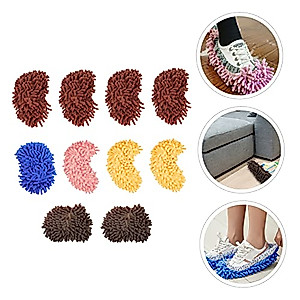 Household Cleaning Tools 10pcs Mop Head Cover Floor Mops Household Cleaner Cleaning Mops Reusable Mops for Floor Cleaning Mop Slipper Shoes Cover Sweeping Mop Tool Shoe Fiber