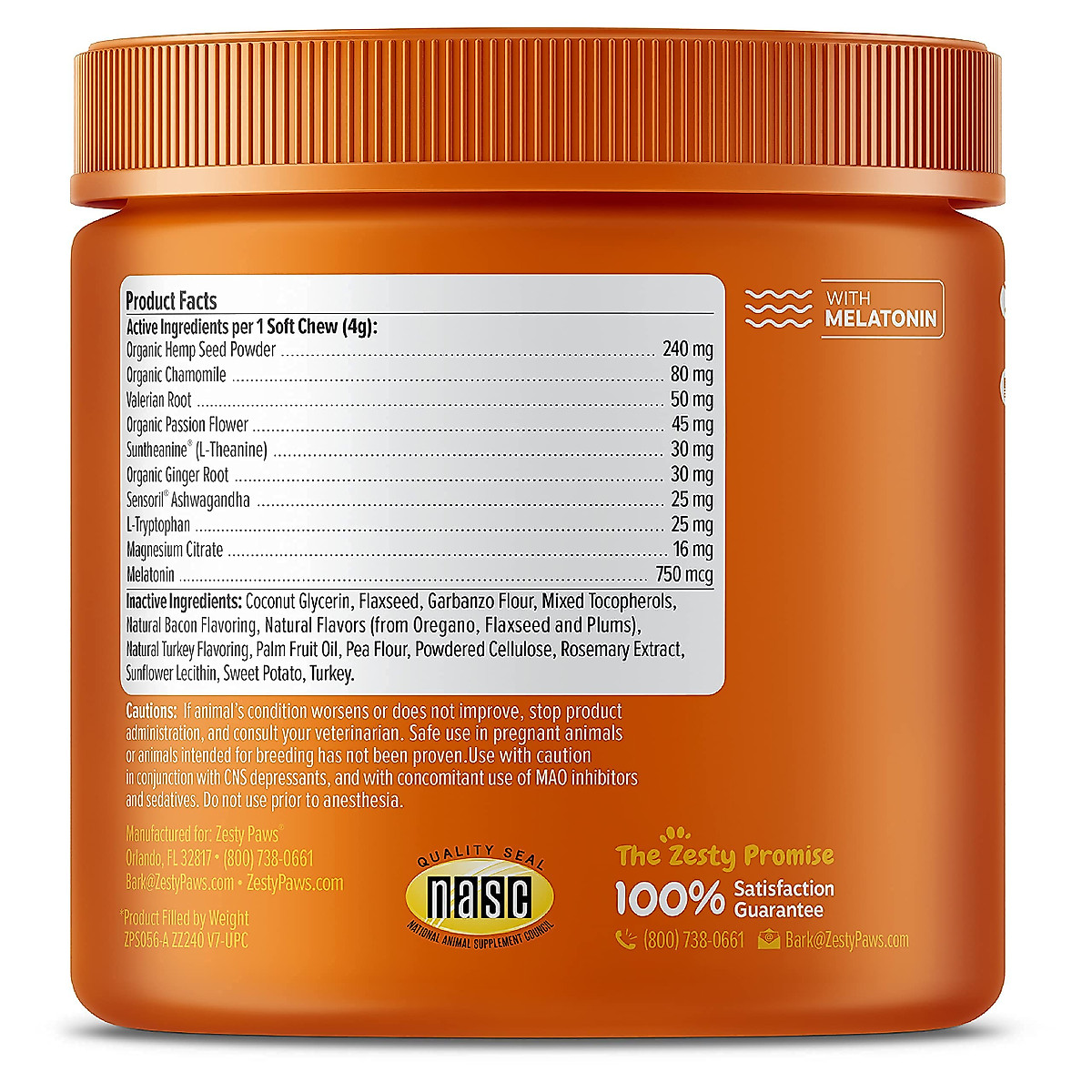 Zesty Paws Calming Bites for Dogs - Anxiety Composure Relief with Suntheanine + Omega Bites Soft Chews - with AlaskOmega for EPA & DHA Omega-3 Fatty Acids to Support Normal Skin Moisture