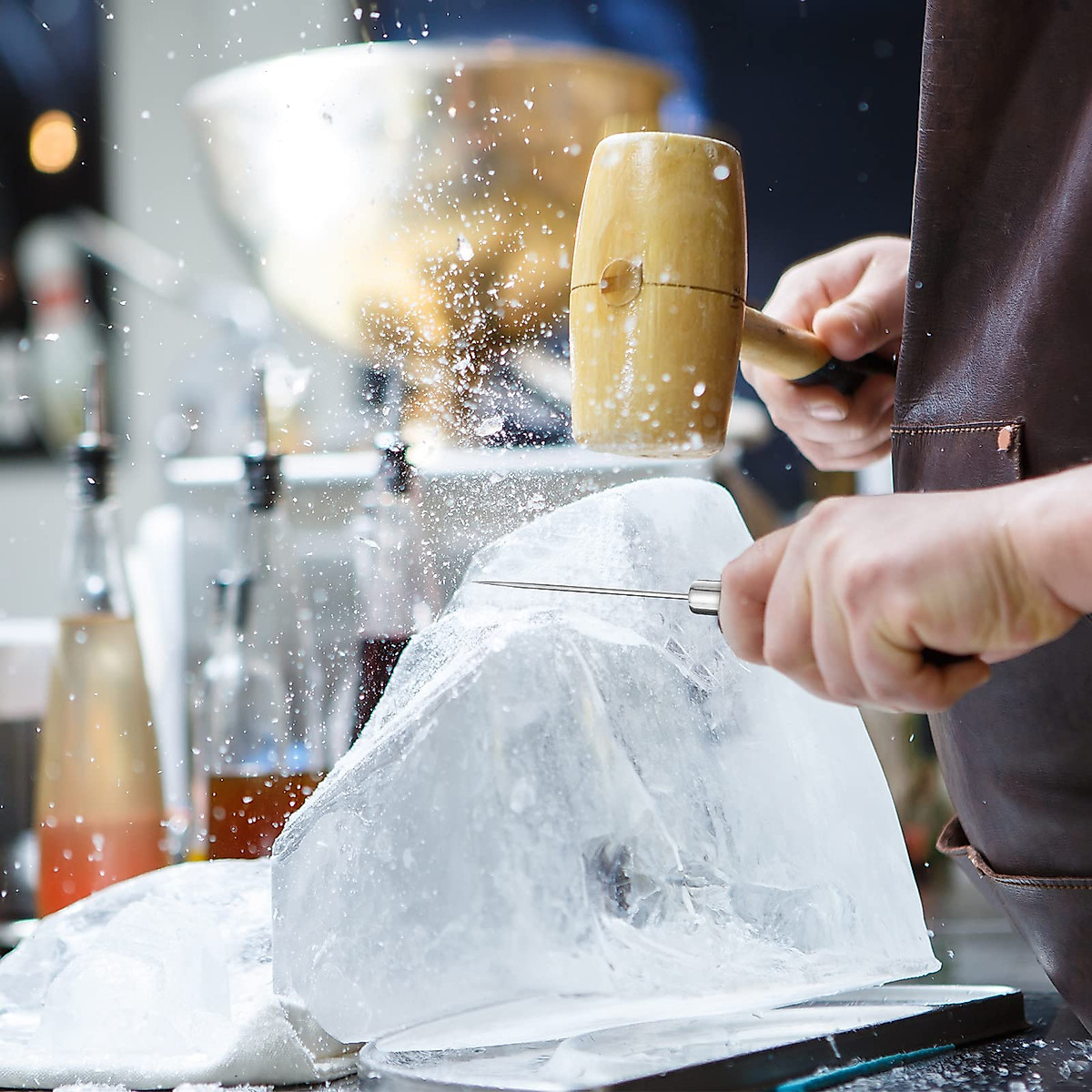 Stainless Steel Ice Pick Ice Crusher Ice Chisel Removal Pick Crushed Ice Tool for Kitchen Bars Bartender Picnics Camping and Restaurant(14 Inch)