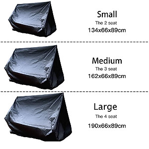 FLR Loveseat Bench Cover Black Waterproof Outdoor Furniture Cover Sofa Loveseat Cover for Outdoor Indoor Garden Furniture Storage Cover S( 52.3x25.7x34.7in)