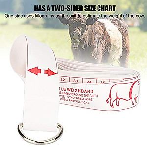Cattle Weight Measuring Tape, 2.5m Livestock Tape Measure, Soft PVC Animal Bust Weight Contrast Ruler Farm Equipment for Pig Cattle Horse Pony Pig