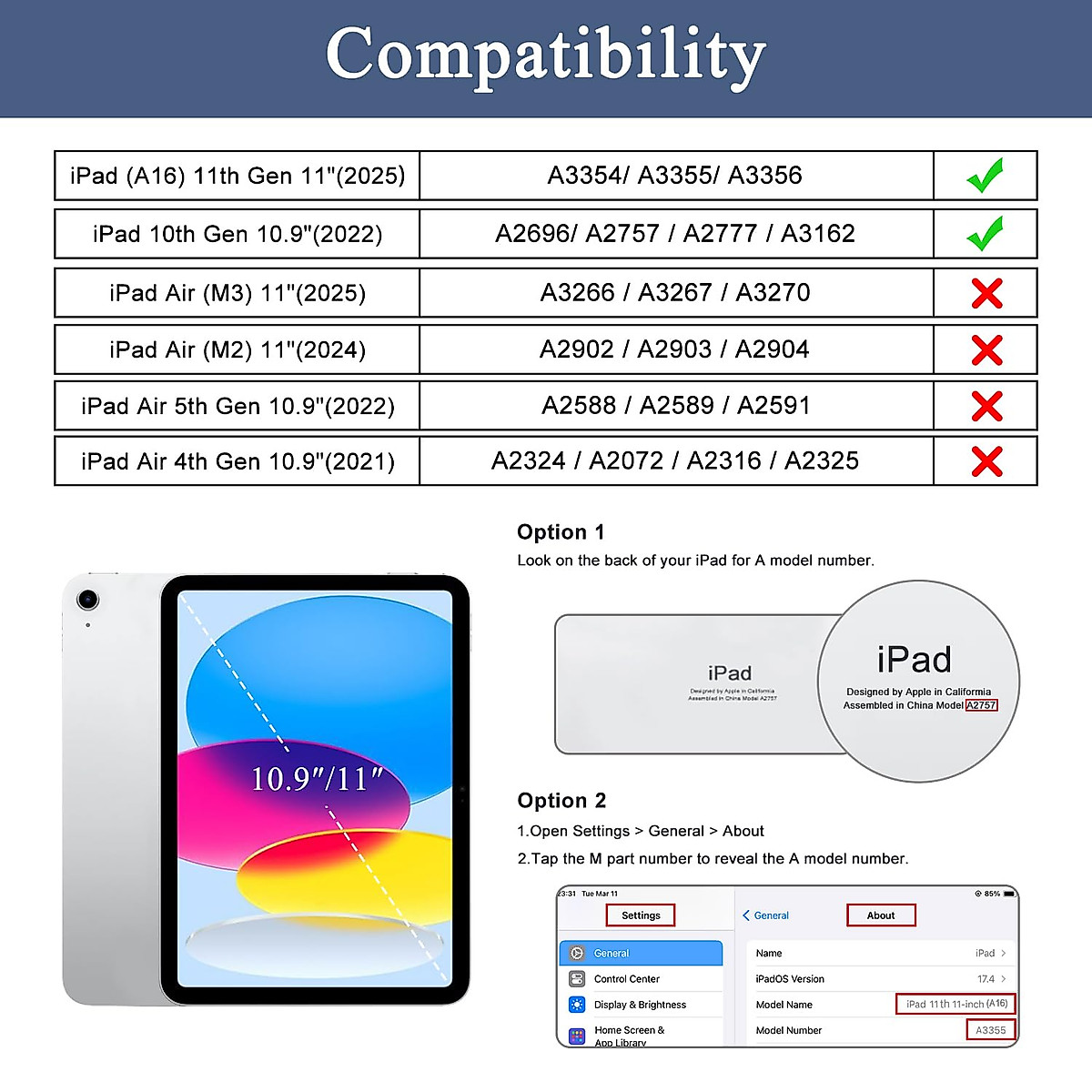 Soke Case for iPad (A16) 11th Generation 11-inch 2025, iPad 10th Generation 10.9-inch 2022, with Built-in Screen Protector and Kickstand, Rugged Full Body Protective Cover - Violet